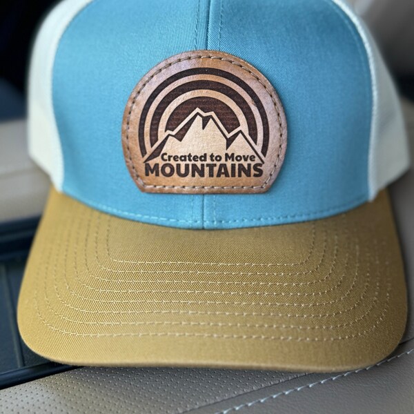 Custom Leather Patch Baseball Hats | Sewn on | Hand Finished Leather ...