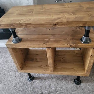 Handmade Rustic Desk on V Frame Steel Legs, Industrial Scaffold Board ...