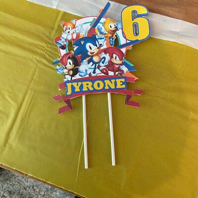 Custom Sonic Cake Topper Printable Digital, Personalized Cake Topper ...
