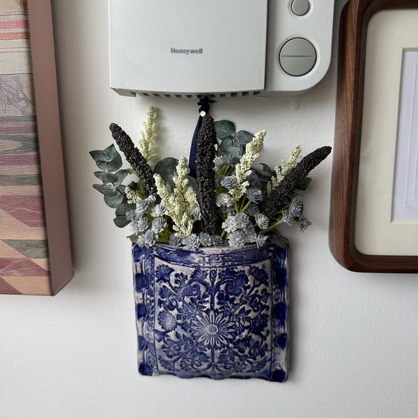 Cottage Core, Bridgerton Inspired, Vintage Lace, Flower Wall Pocket ...