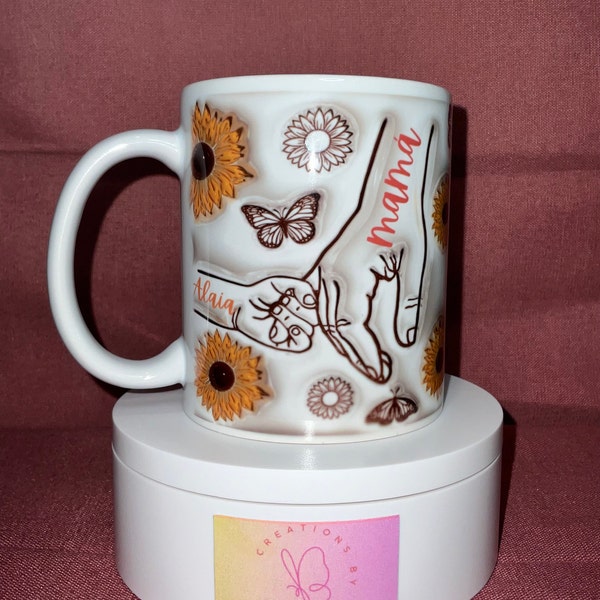 Bundle 25+ Custom up to 6 Kids Holding Mom‘s Hand 3D Inflated Mug Wrap ...