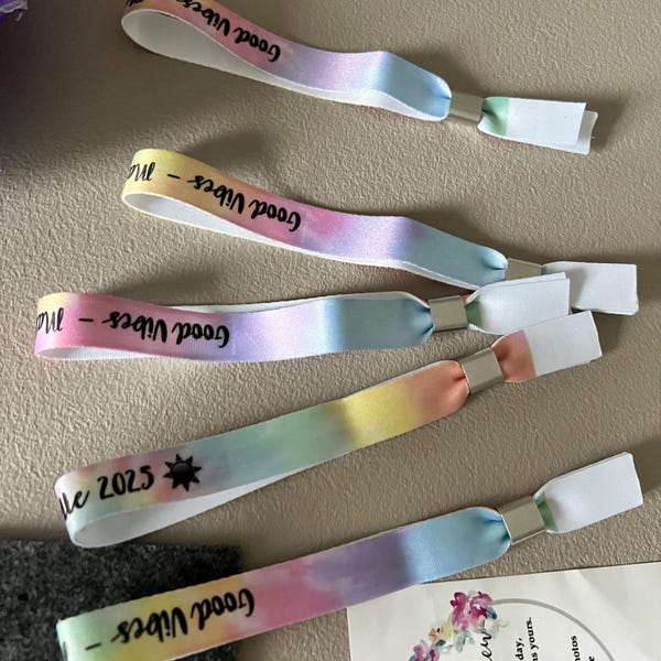 Personalised Fabric Wristbands Custom Wristband Add Any Text Wedding ...