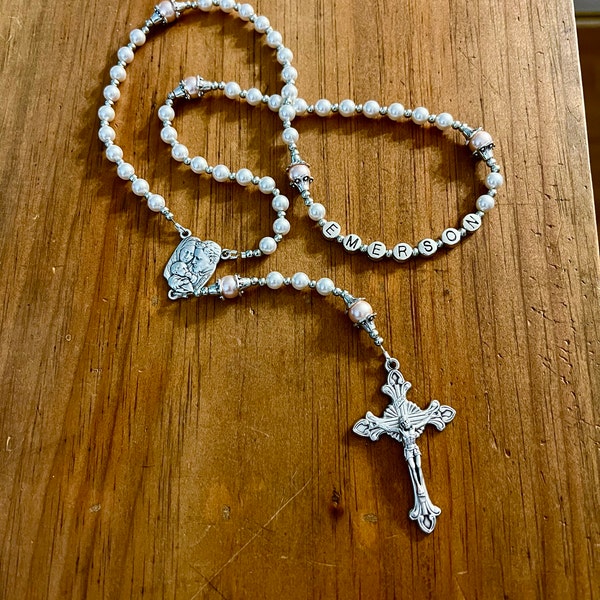 Personalized Rosary | Custom Rosary | Baptism Rosary | First Communion ...