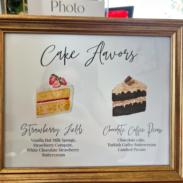 Editable Wedding Cake Menu 8x10 & A4 - Etsy