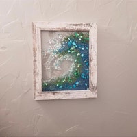 Ocean Wave Window/rustic Beach Wall Hanging/resin Wave Window/wave Art ...