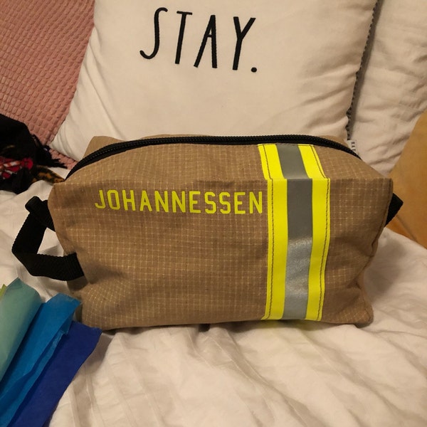 Firefighter Personalized TAN Dopp Kit Travel Cosmetic Bag - Etsy