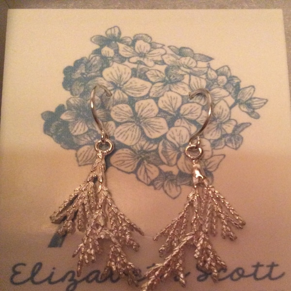 Juniper Branch Earrings in Sterling Silver - Etsy