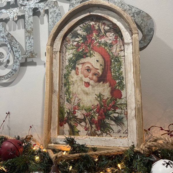 Santa Wall Art | 14" X 22" | Christmas Wall Art | Winter Wall Hanging ...