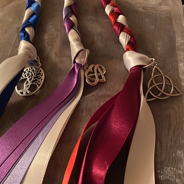 CUSTOM Set of 3 Wedding Cords - Choose Your Colours and Charms ...