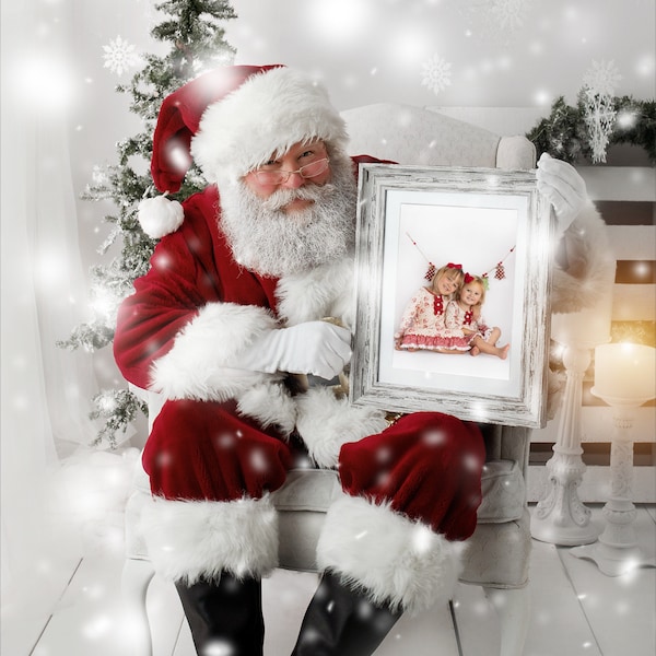 Santa Photoshop Template and PNG - Holding Portrait Frame - With ...
