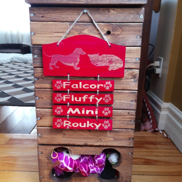 Wood Dog Toy Box / Wooden Dog Toys Storage Bin / Pet Toy Storage ...