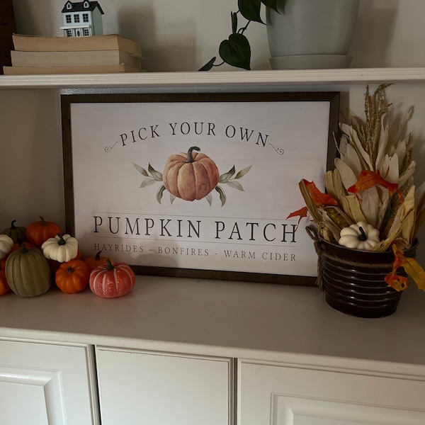 Pumpkin Patch Sign, Farmhouse Fall Sign, Farmhouse Pumpkins Sign, Pick ...