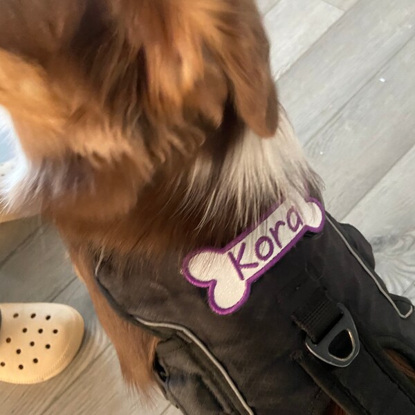 Custom Dog Name Patch - Custom Dog Bone Patch for Dog Vest or ...