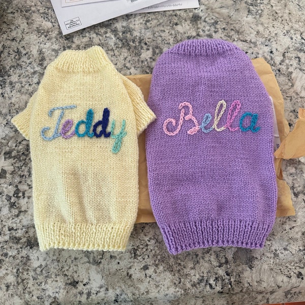 Personalized Dog Sweater With Embroidered Dog Name - Etsy
