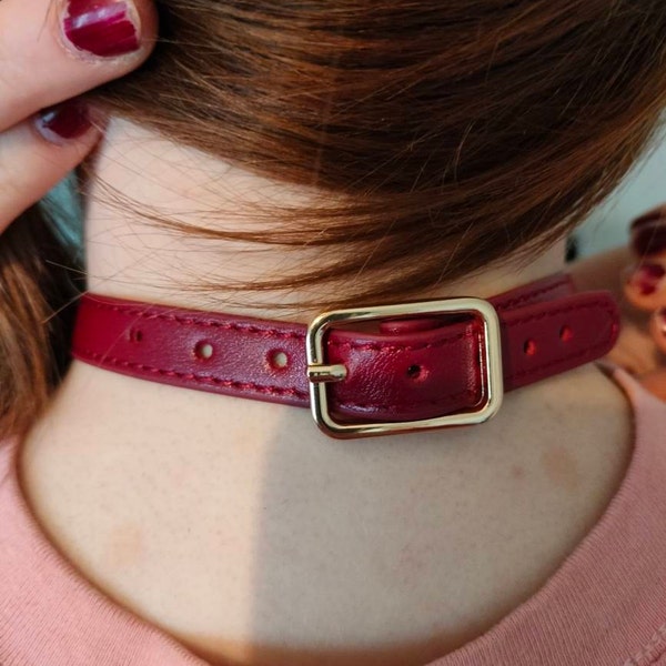 Punk Choker With Long Spikes/vegan Leather Punk Necklace/spiked Choker ...