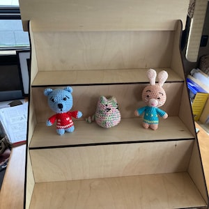 Rotating Display Stand, 3 Tier Wooden Organizer, 4-sided Display Rack ...