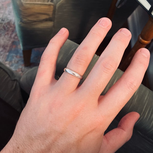 Comfort Fit Ring Sterling Silver Band Mens Wedding Ring Womens Wedding ...