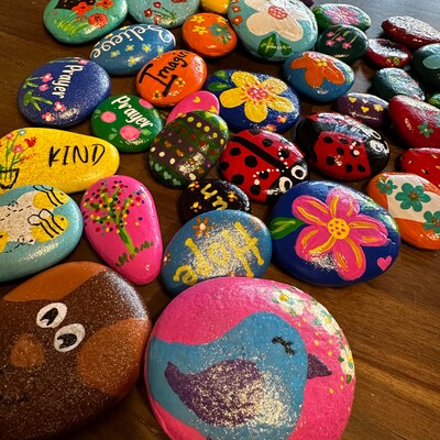 HUGE 10 Flat Rocks, 6 Inchs to 7 Inches Flat Medium Rocks, Cairn Stones ...