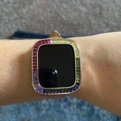 Series 2-9 Rainbow Apple Watch Bezel Cover 38mm 40mm 41mm 42mm 44mm ...