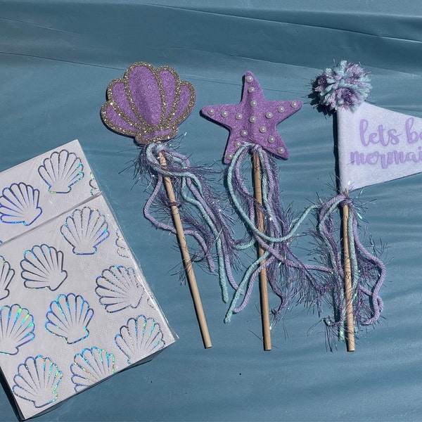 Mermaid Wand/shellabration/mermaid Birthday/seashell/starfish - Etsy