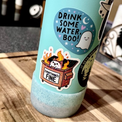 Embrace the Chaos: Everything's Fine Dumpster Fire Sticker Funny Meme ...