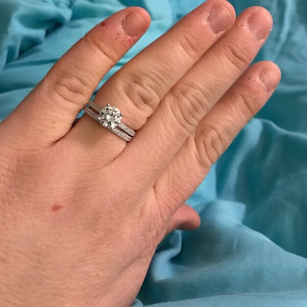 Milgrain Solitaire Bridal Ring Set - Vintage Style Engagement Ring Set ...