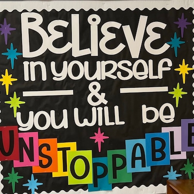 BELIEVE IN YOURSELF Bulletin Board Kit Letters Classroom Decoration ...