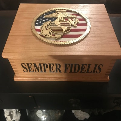 Marine Corps Keepsake Box Made of Solid Wood Personalized USMC Letter ...