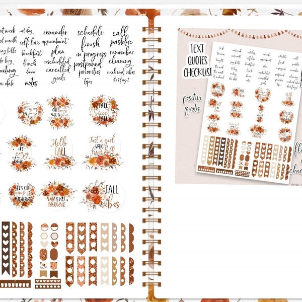 Fall Digital Stickers Goodnotes Floral Sticker Book Autumn Planner ...