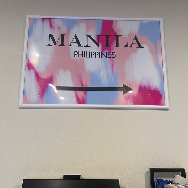 Custom Location Sign, Preppy Wall Art Printable, Dorm Decor for College ...