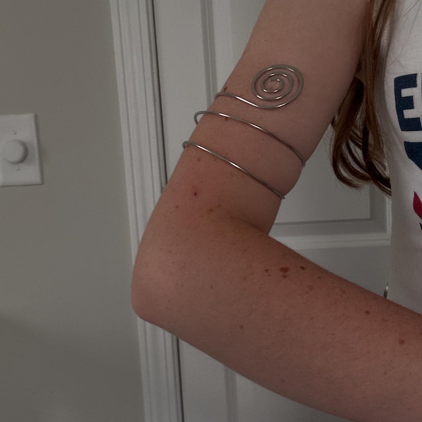 Golden Spiral Arm Cuff: Adjustable Boho Wrap, Hypoallergenic Iron - Etsy