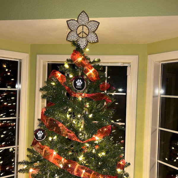 Peace Sign Tree Topper, Peace Christmas Tree Topper, Peace Sign Topper ...