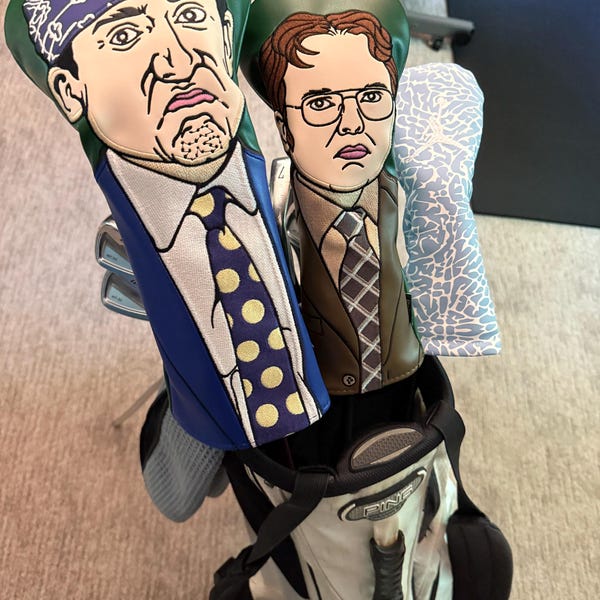 Prison Mike and Dwight Inspired Golf Head Covers, Driver Cover 3 Wood ...