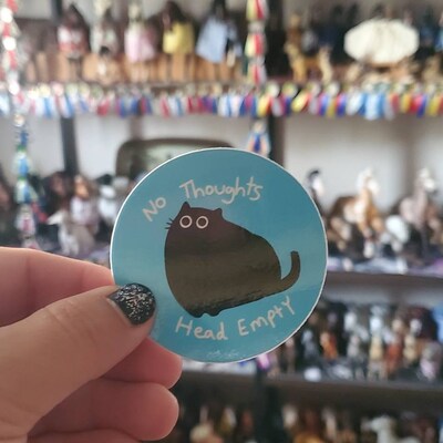 No Thoughts Head Empty / Cat Sticker / Vinyl Sticker / Journaling ...