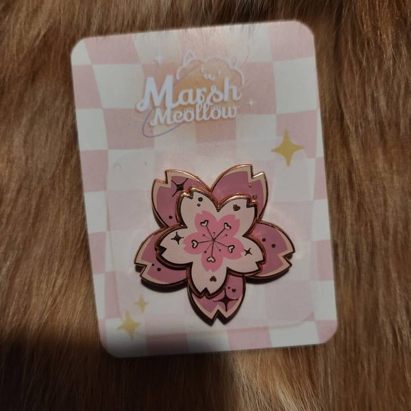 Sakura Spinning Hard Enamel Pin - Cherry Blossom - Kawaii Pins - Unique Gift Idea - Rose Gold ...