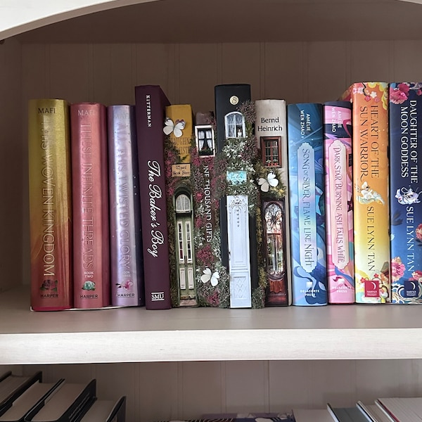 Custom Bookshelf Insert SAMPLES of Row Houses/repurposed Books/book ...