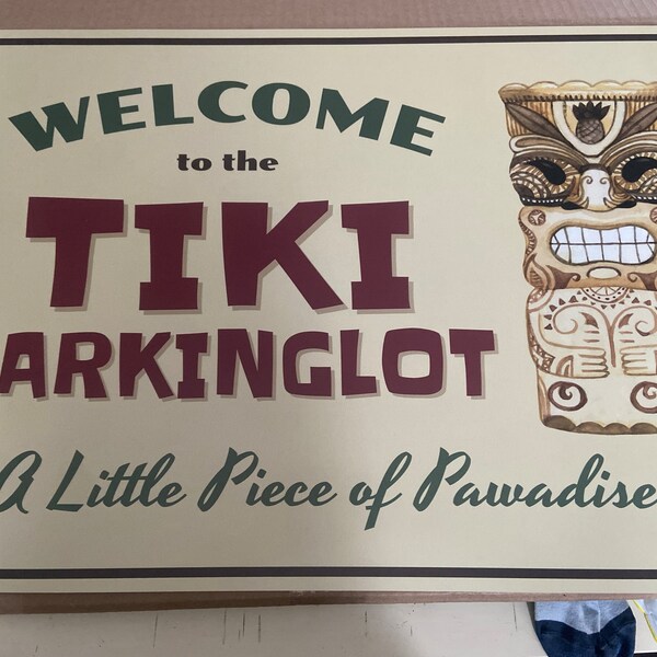 Welcome Tiki Bar Sign, Tiki Lounge Decor, Tiki Man Sign, Tiki Man Decor ...