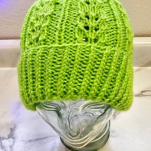 Digital PDF Knit Pattern: Easy Knit Ribbed Hat Pattern for Adult Men ...