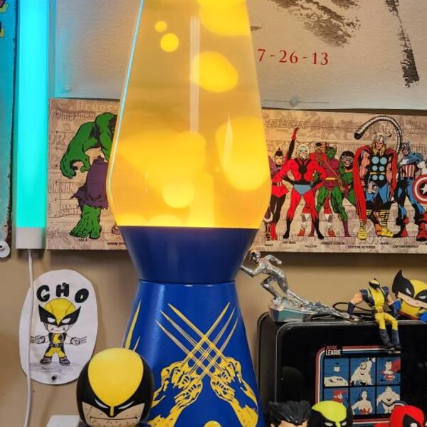 Custom Made 27” Grande Lava Lamp, Bright Yellow Wax With Crystal Clear ...