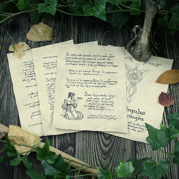 3 Dwarven Runic Pages - Scrolls From the Realm of Tolkien - Etsy
