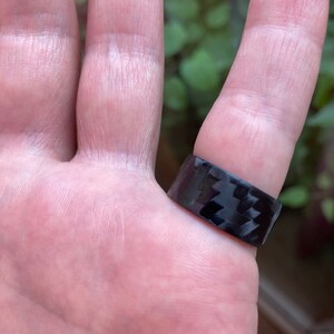 Pure Carbon Fiber Ring Diagonal Pattern Matte Finish | Etsy