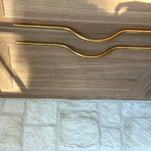 Modern Curved Arch Brass Cabinet Handle, 24 INCH Cabinet Pull Handles ...