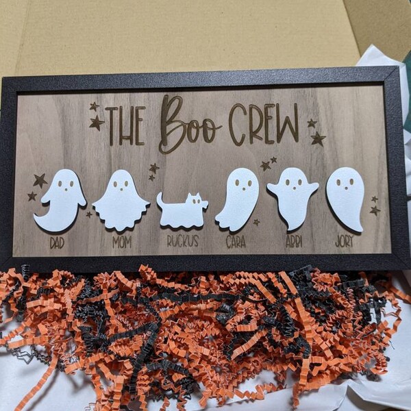 Boo Crew Sign-halloween Family Sign-halloween Decor-ghost-family Sign ...