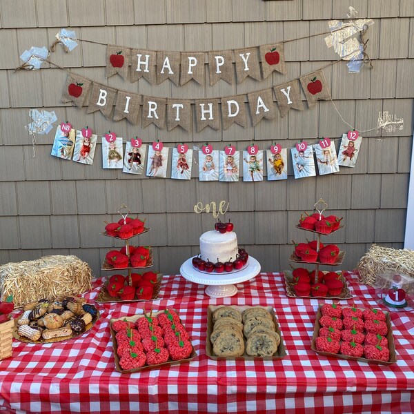 Apple Birthday Party Decorations, Fall First Birthday, Apple Orchard ...
