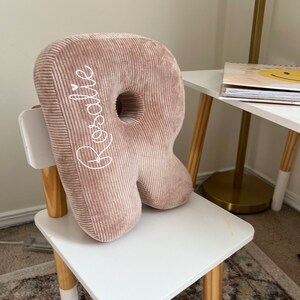 Cursive Name Velvet Pillow zoe , Educational Toy, Initial Cushion ...