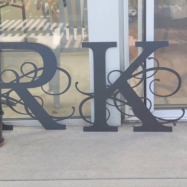 Metal Letter Outdoor Monogram | Metal Wall Decor | Monogram Sign ...