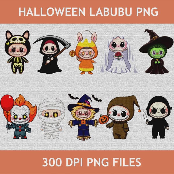 Retro Halloween Labubu Ghost Png 10+ Horror Labubu Clipart, Spooky ...