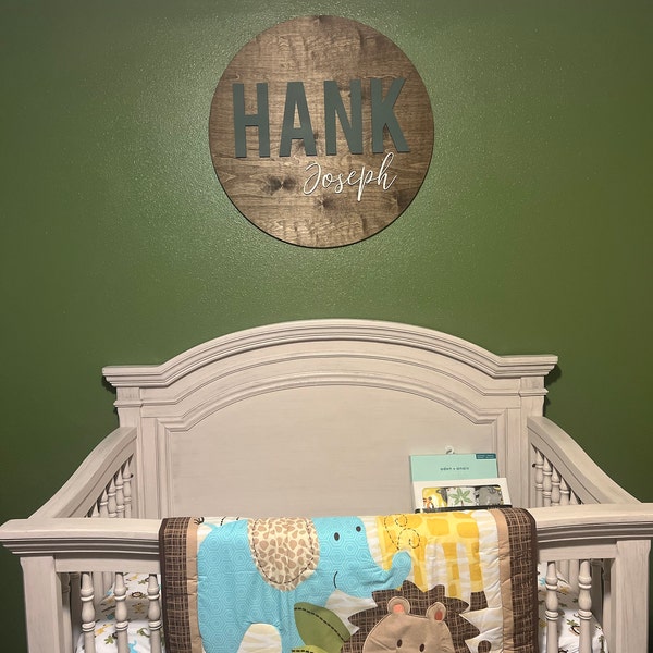 Customized Baby Name Sign, 12-36 Inch, Baby Shower, Round Plaque ...