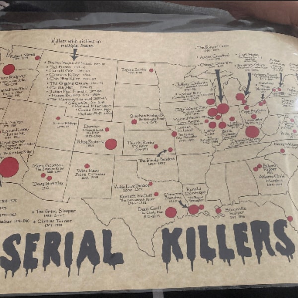 American Serial Killers Map - Etsy