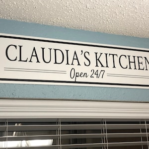 Kitchen Open 24/7 Sign, Personalized Kitchen Name Sign, Custom Gift ...